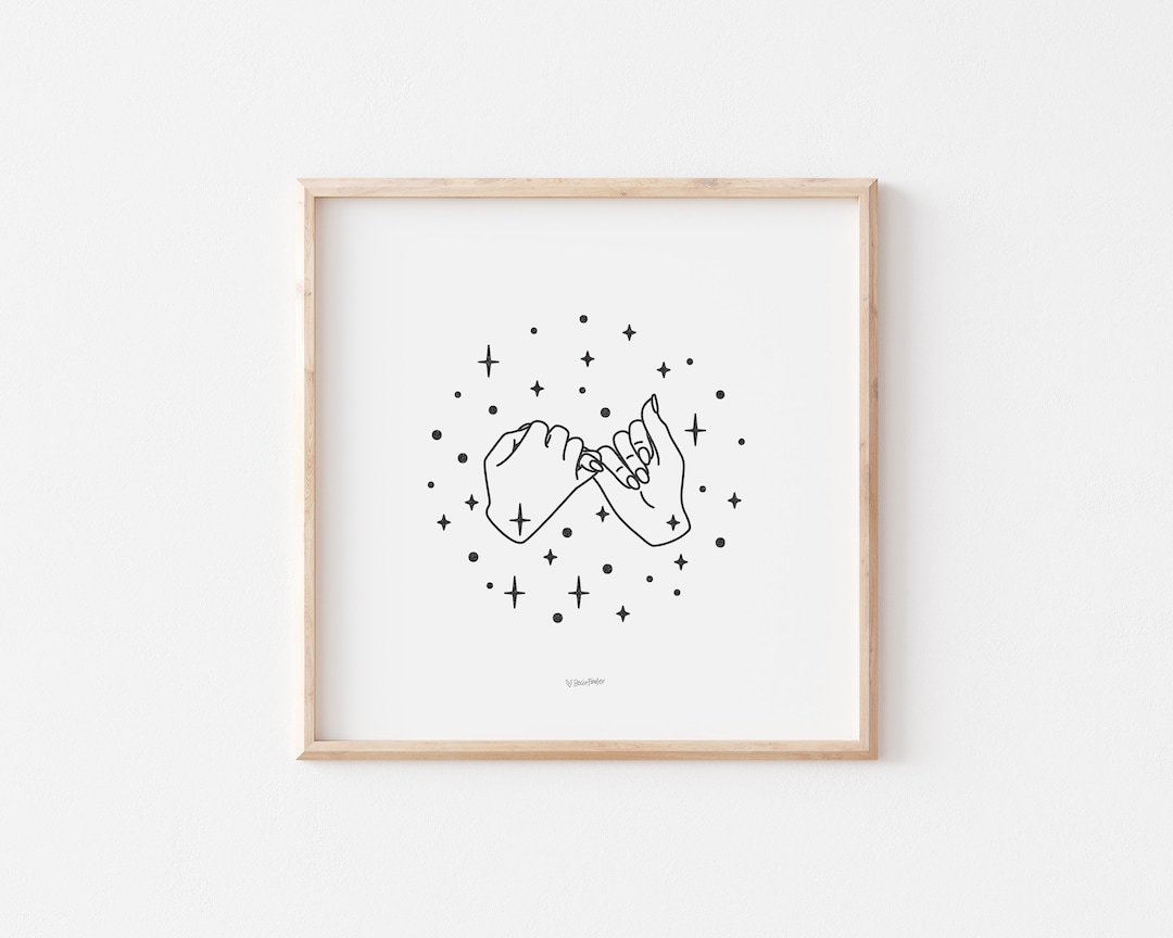 Pinky Promise Hands Poster | Pinky Swear Hands Graphic | Pinky Promise ...