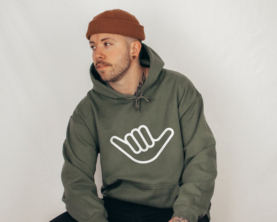 Hang Loose Shaka Hand Sign Graphic Hoodie | Shaka Brah | Good Vibes ...