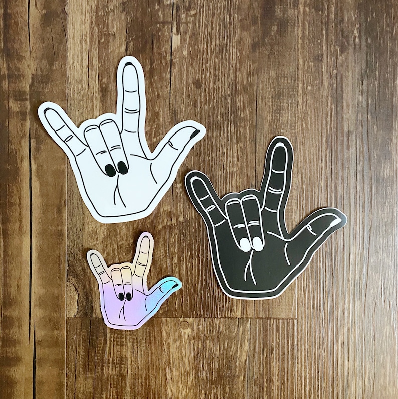 ILY ASL Stickers Woman's Hand Stickers ASL I Love - Etsy