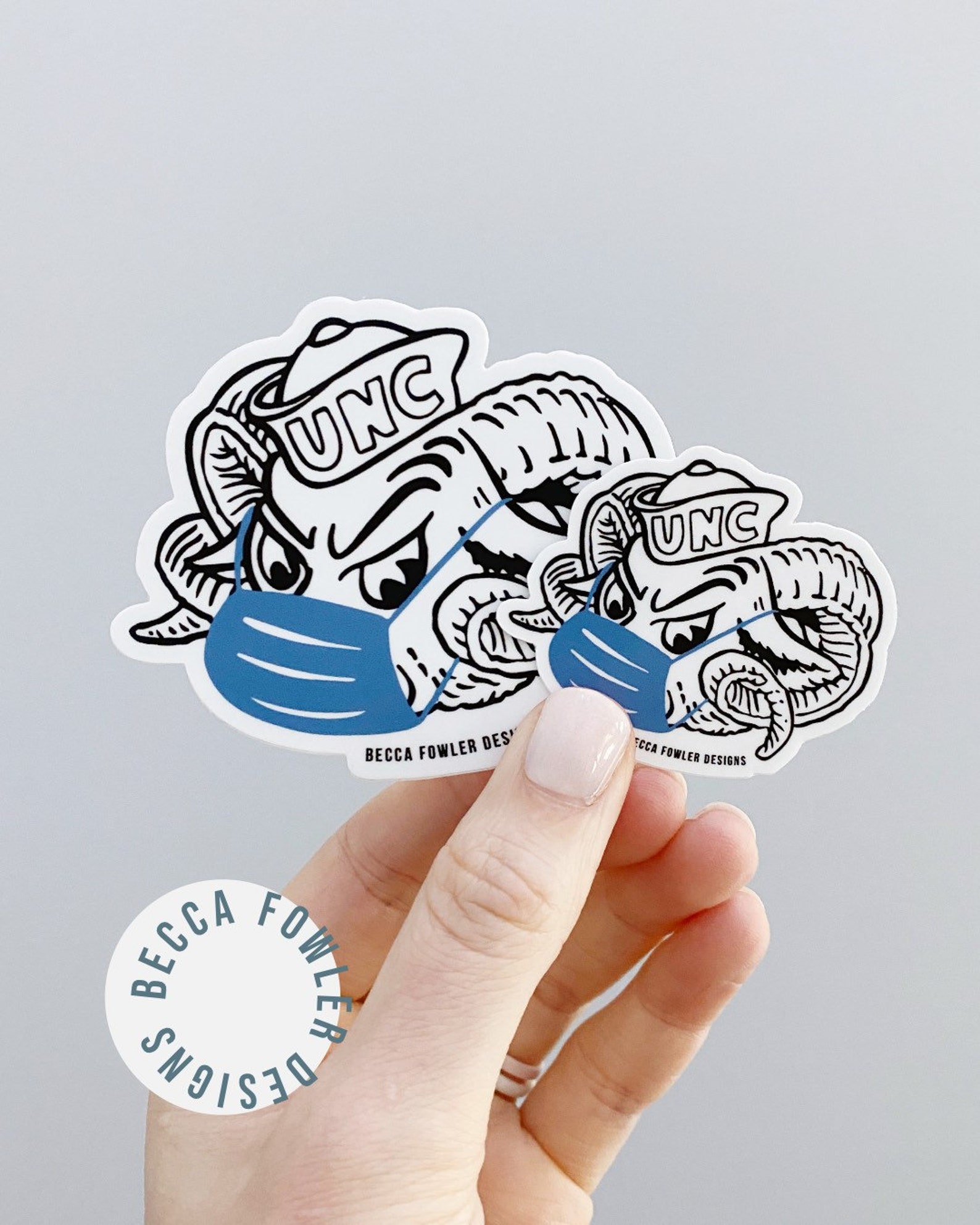 Ramses Sticker | Masked Ramses | UNC Chapel Hill | Vinyl Laptop Sticker ...