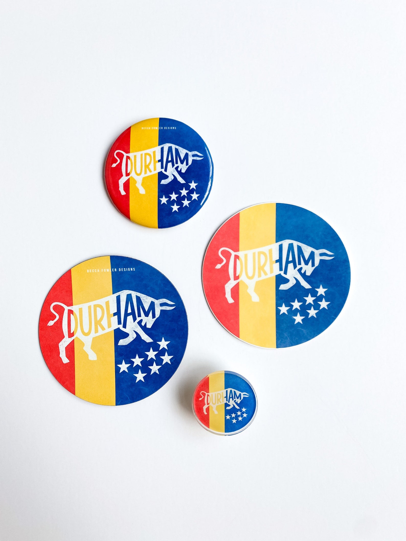 Durham Bull Flag Sticker Durham NC Sticker Durham Flag Sticker Vinyl ...
