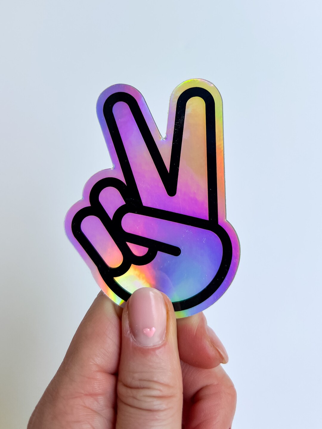 Peace Sign Hand Decal | Holographic Peace Hand Sign Design | Peace Out ...