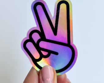 Hand Peace Sign Sticker, V Sign Hand Gesture Sticker, Hand Victory Sign ...