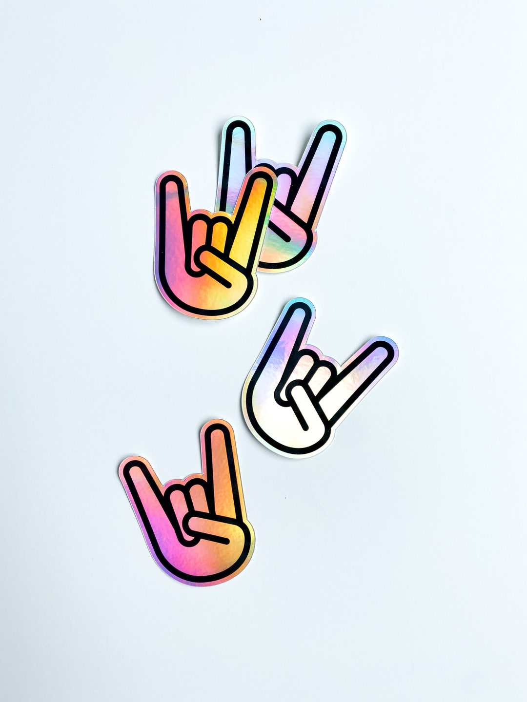 Rock on Hand Sign Decal | Rock and Roll Laptop Sticker | Rock & Roll ...