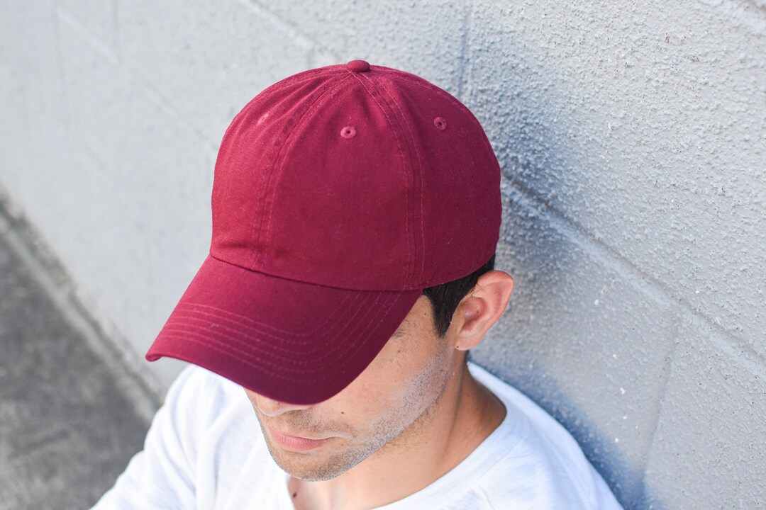Burgundy Baseball Cap - Men/womens - Plain - Quality - 100 % Cotton Hat ...