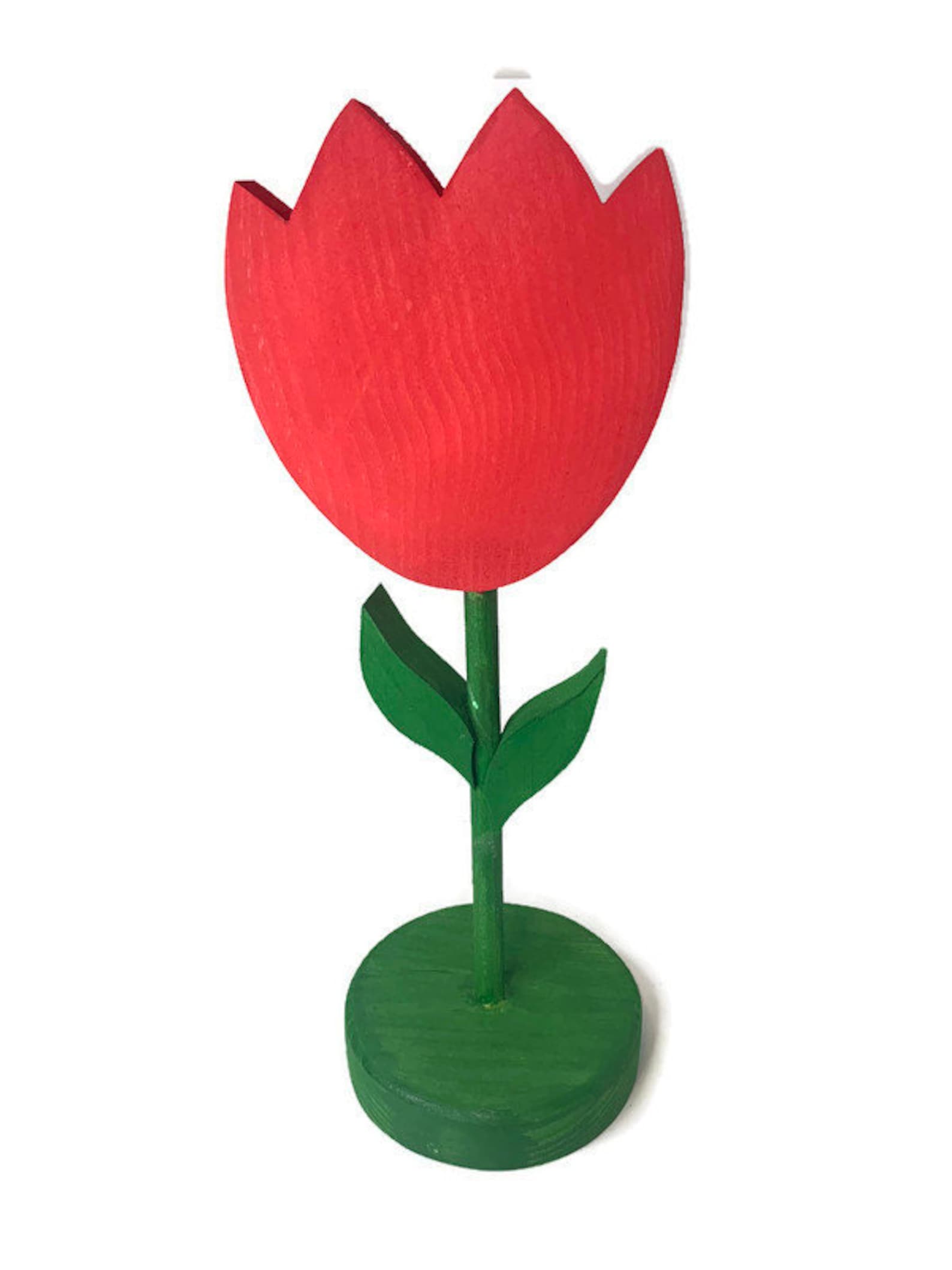 Wooden Tulip Decoration, Set of 3 Wooden Tulips, Spring Floral Decor ...