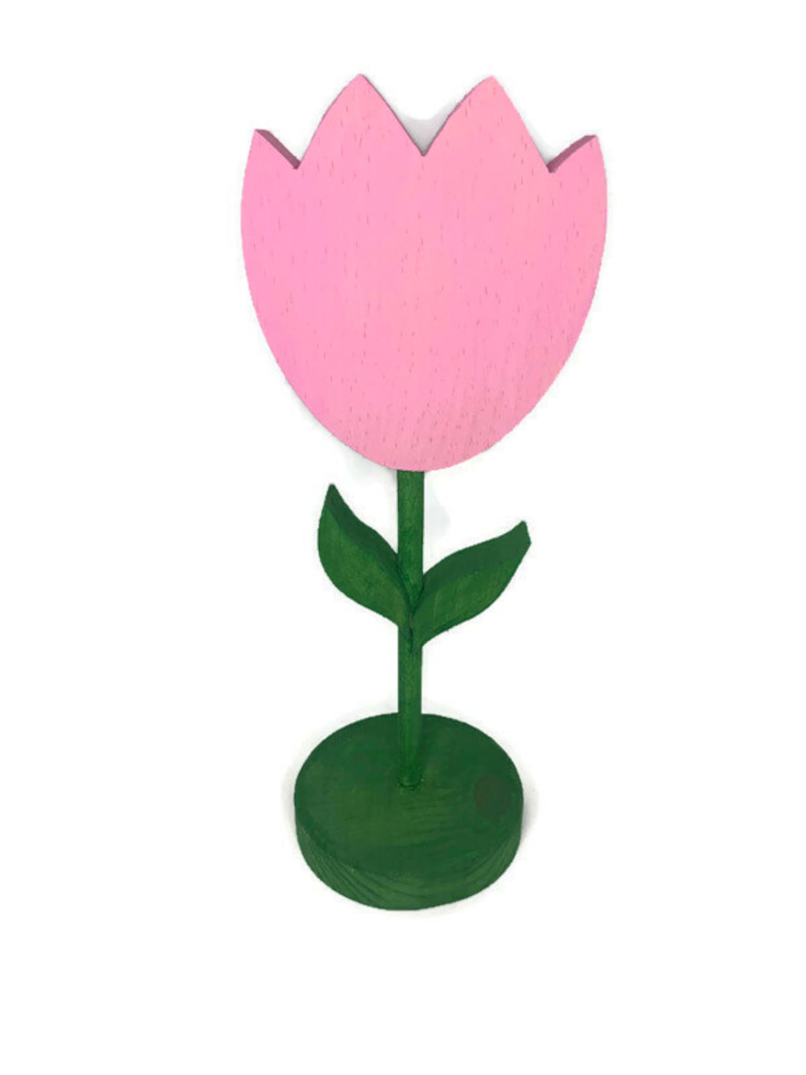 Wooden Tulip Decoration Set of 3 Wooden Tulips Spring Floral | Etsy