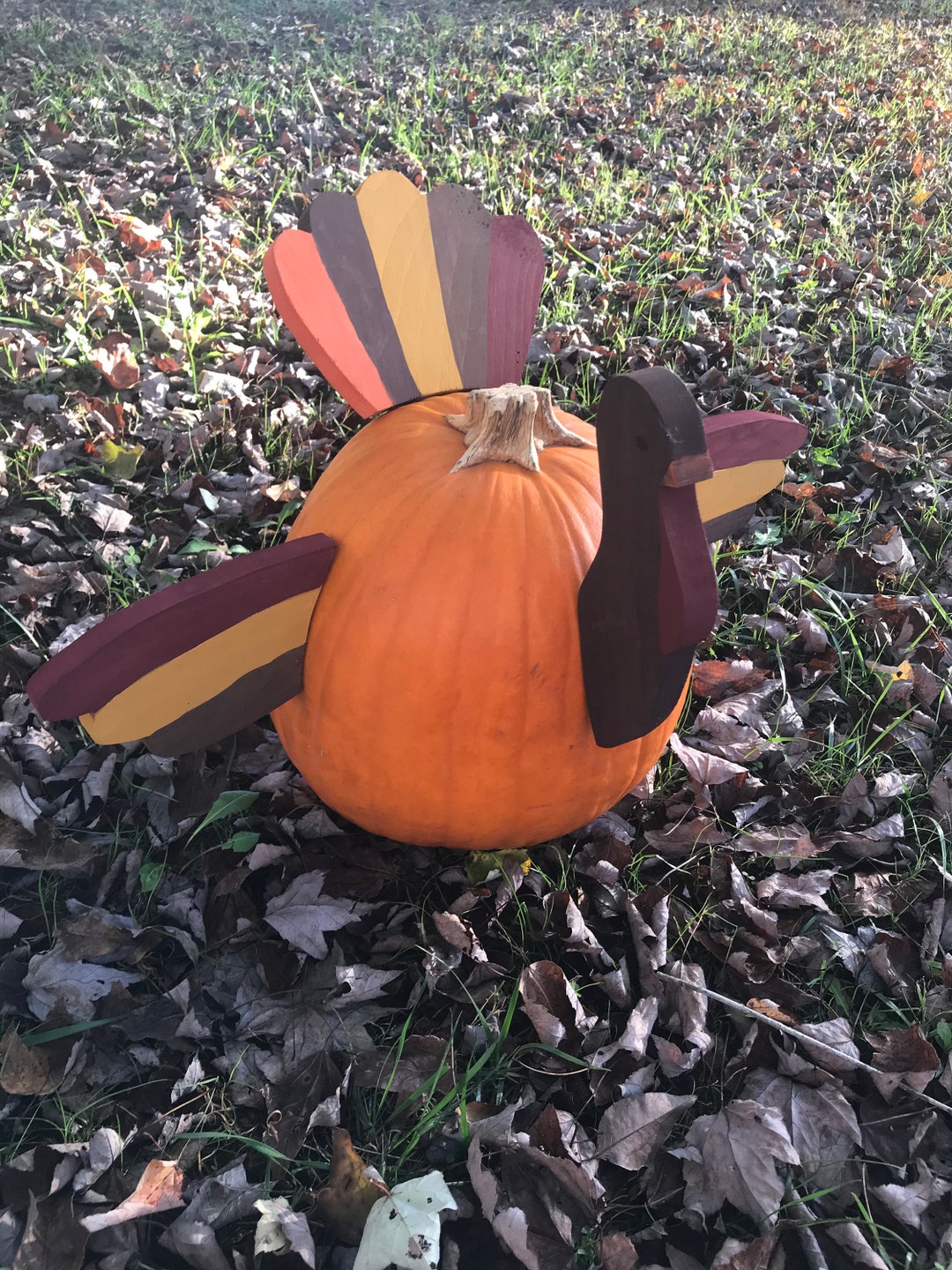 Fall Wooden Turkey, Pumpkin Fall Decor, Thanksgiving Decor, Pumpkin ...