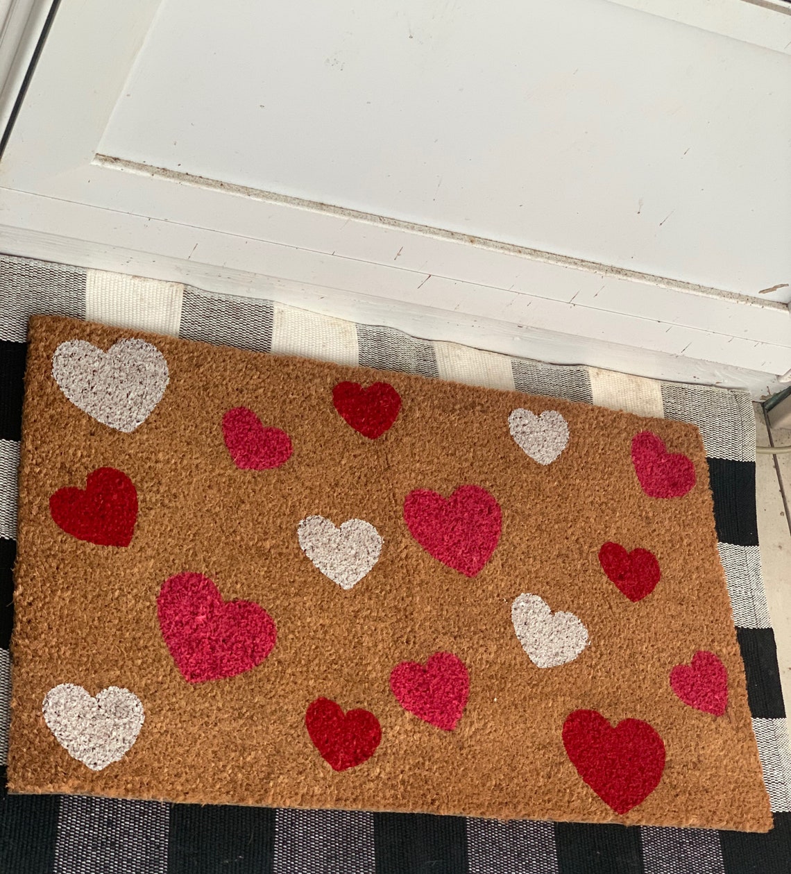 Valentines Day Coir Doormat Heart Doormat Love Welcome Mat - Etsy