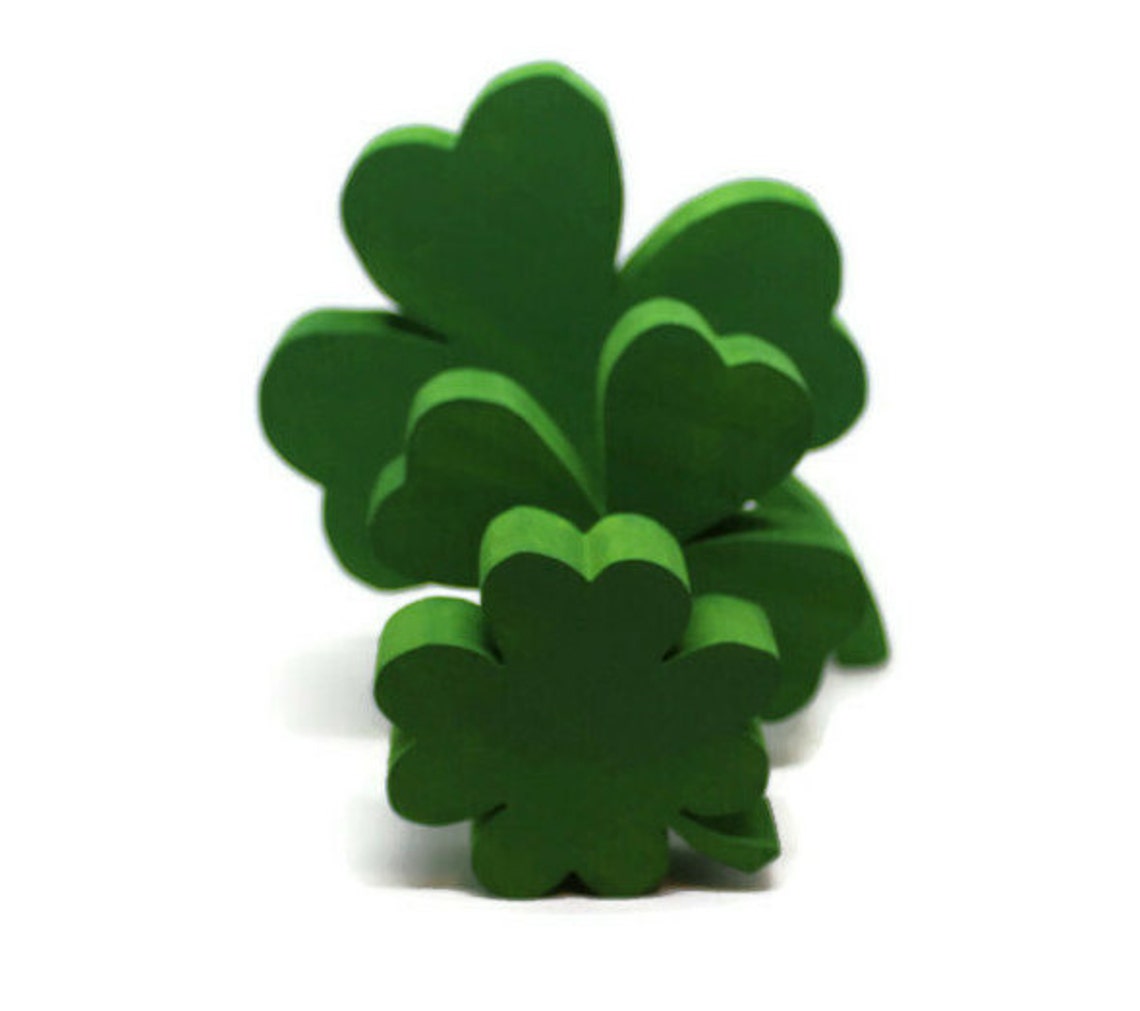 Four Leaf Wooden Clover Set of 3 Set of 3 Green Shamrocks | Etsy