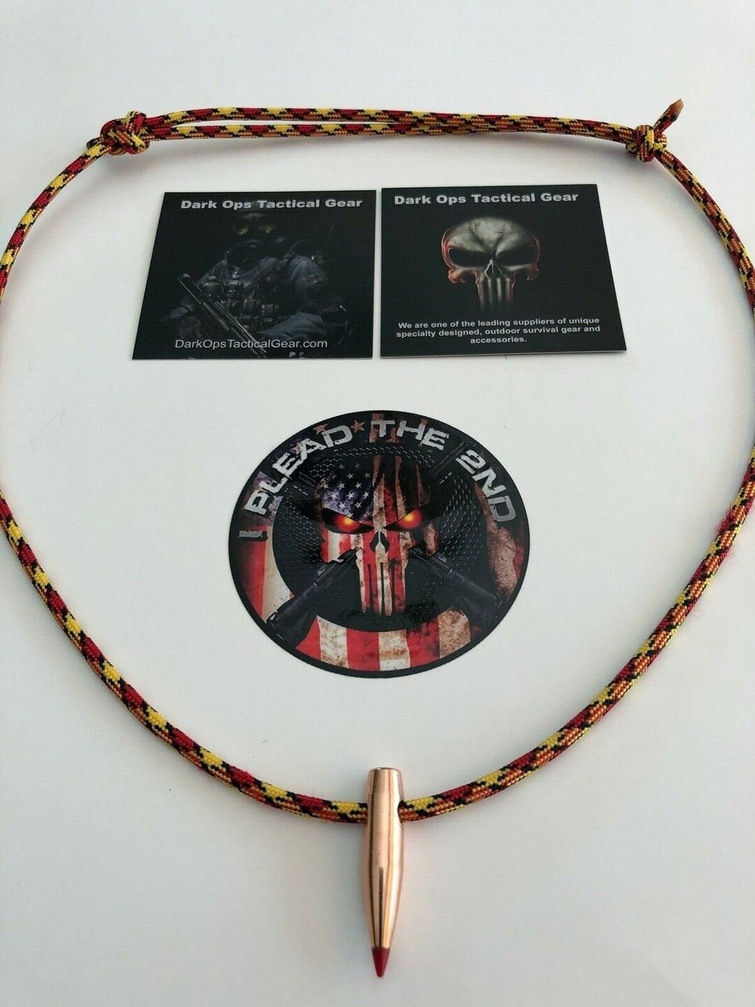 Sniper Paracord HOG TOOTH (.30 Cal Red Tip) Necklace + 1 Decal..red ...