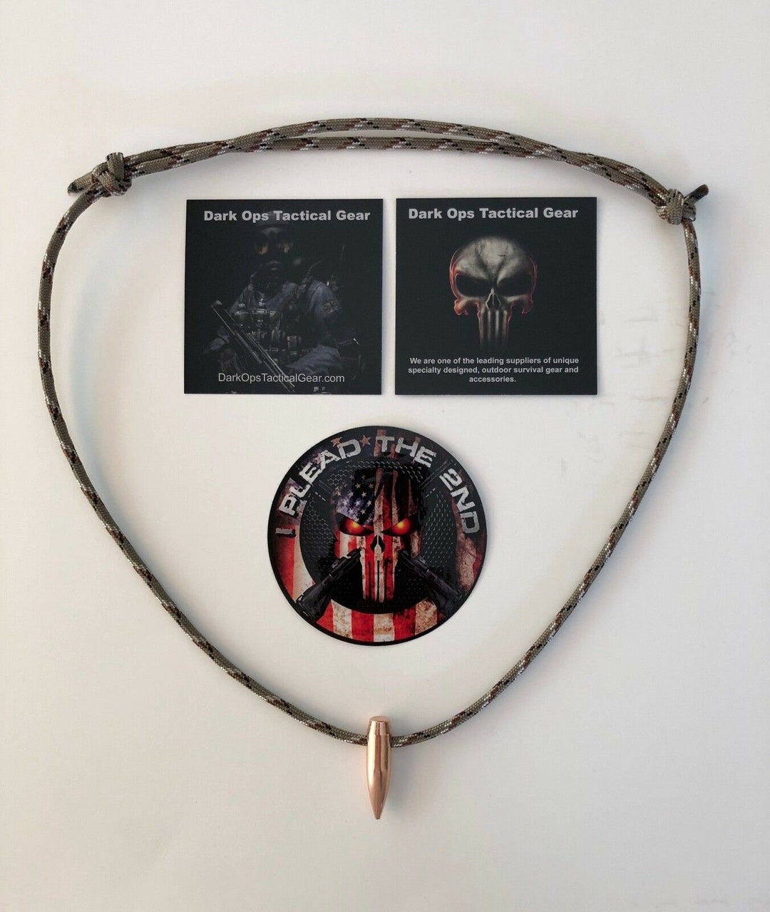 Sniper HOG TOOTH Paracord .30 Cal ...necklace ...+ 1 Decal ...desert ...