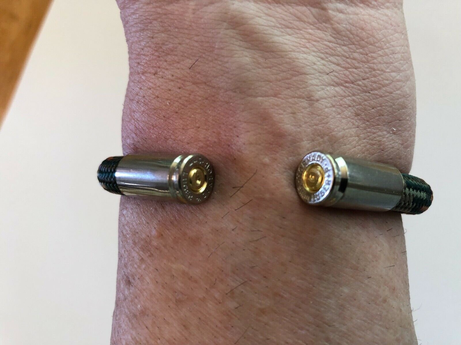 Bullet Casing Paracord Bracelet...2nd Amendment..nra....nickel 9m ...