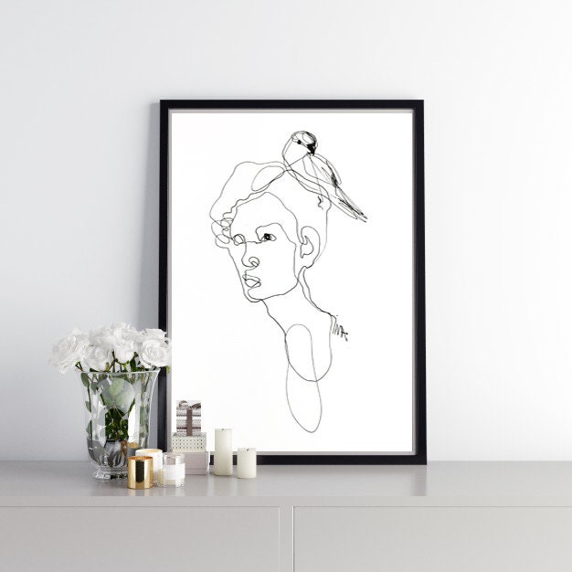 Original Line Drawing, A4 Linear Ink Drawing, Minimalistic Art - Etsy