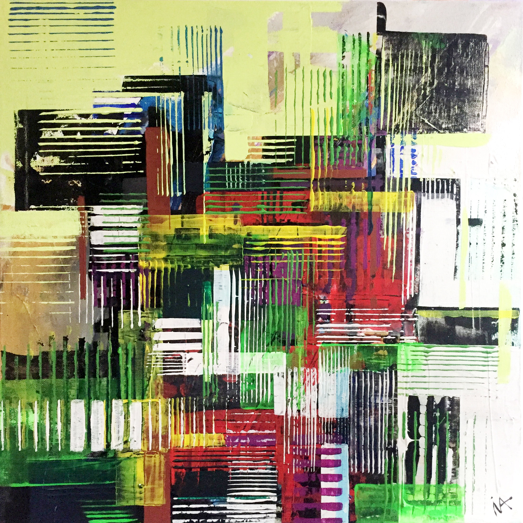 Original Abstract Painting Square Painting on Canvas Modern - Etsy