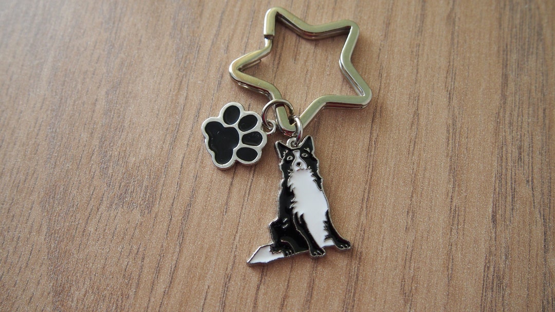 Border Collie Keyring, Dog Keychain, Dog Lover Gift, Dog Lovers Keyring ...