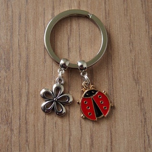 Ladybird Keychain, Good Luck Keychain, Nature Lovers Gift, Flower ...