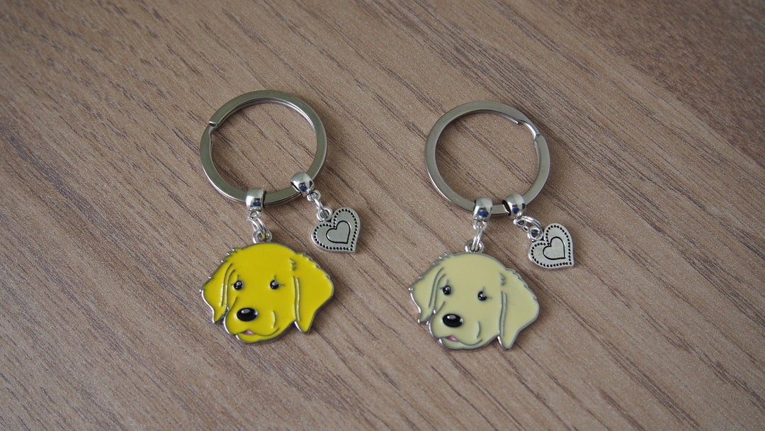 Labrador Puppy Keychain, Golden Retriever Keyring, Dog Lovers Gift ...