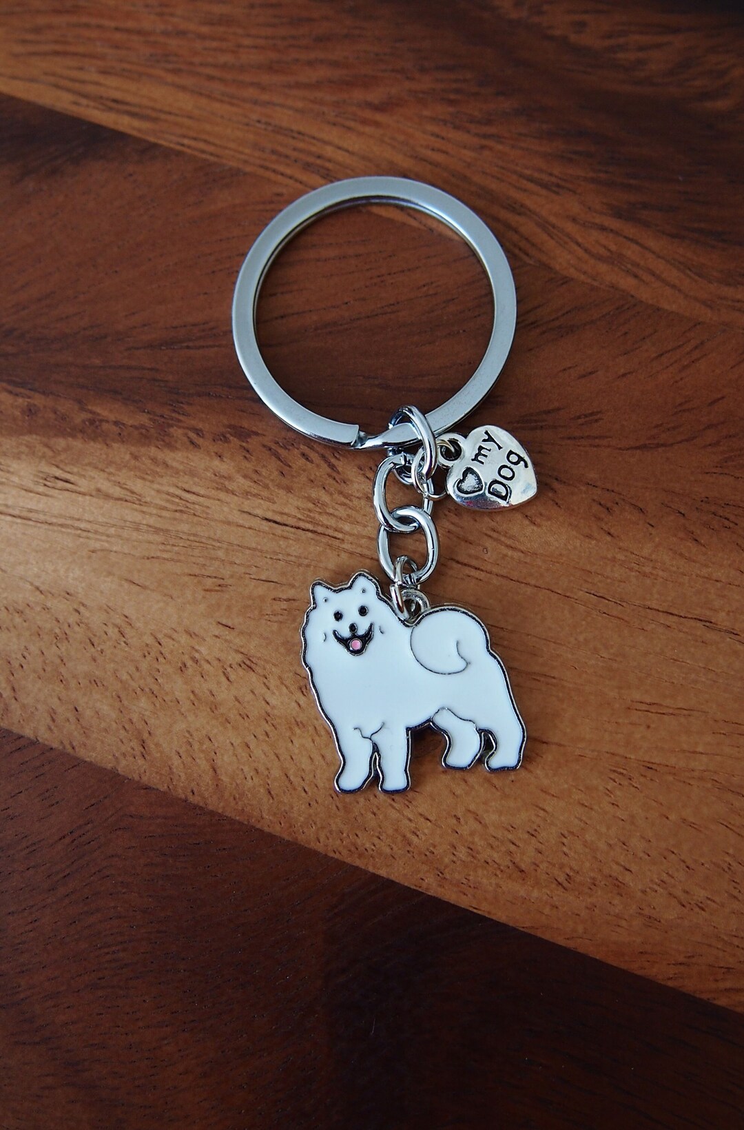 Samoyed Dog Keychain, Dog Keyring, Dog Lover Gift, Dog Lovers Keyring ...