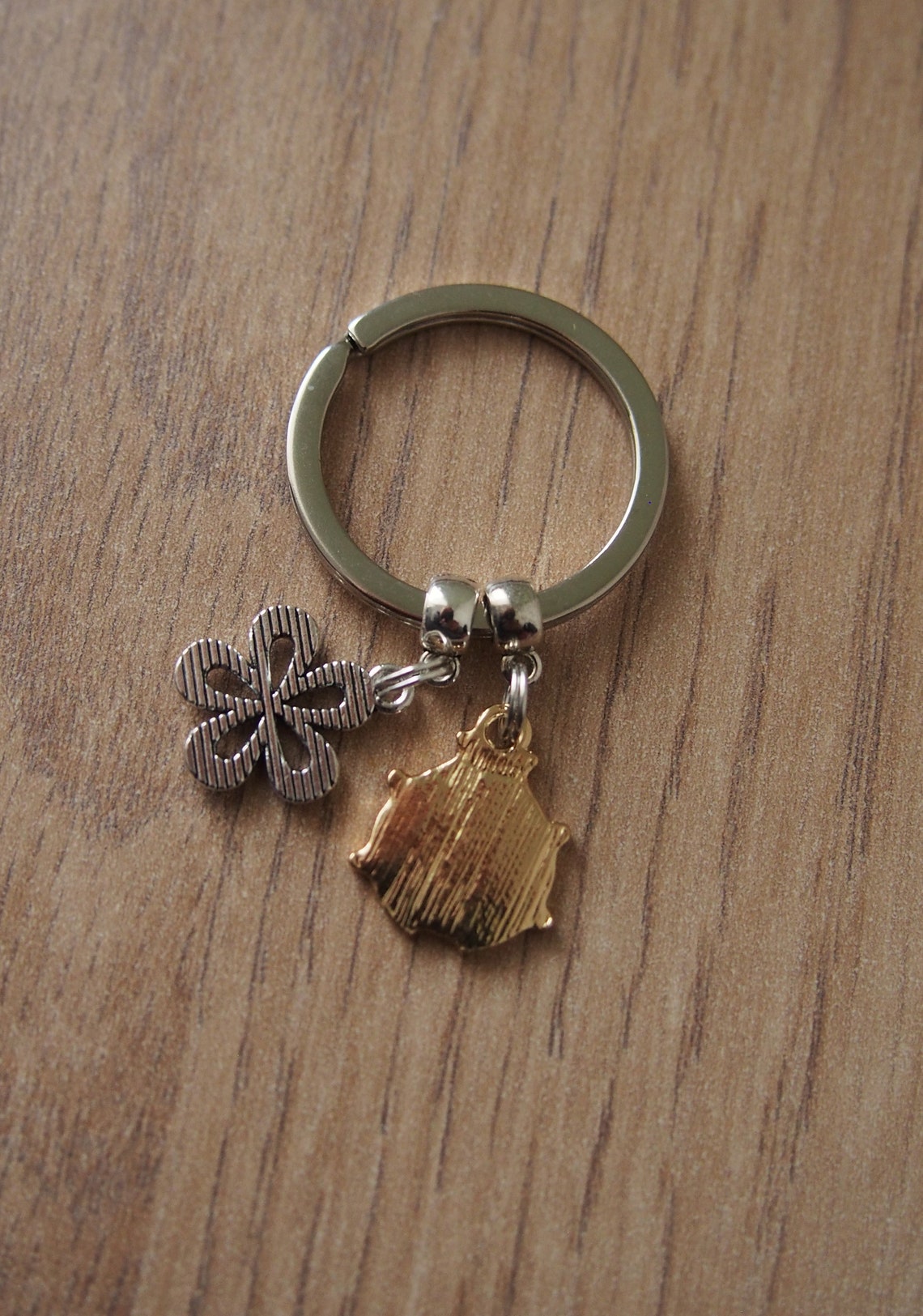 Ladybird Keychain, Good Luck Keychain, Nature Lovers Gift, Flower ...