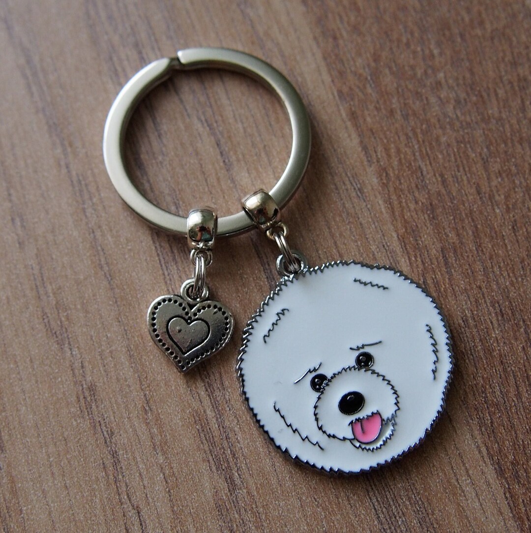 Bichon Frise Keyring, Dog Key Fob, Dog Lover Gift, Bichon Frise ...