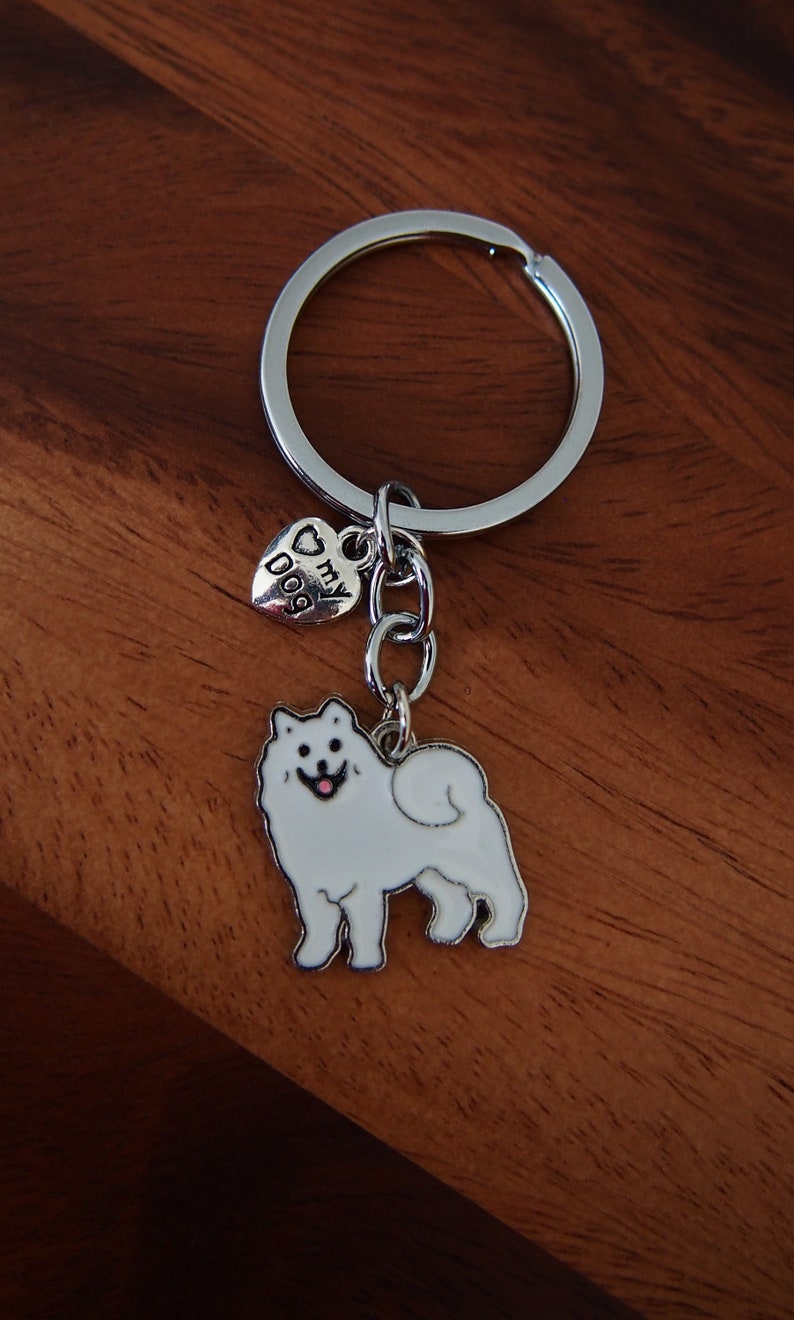 Samoyed Dog Keychain Dog Keyring Dog Lover Gift Dog Lovers - Etsy
