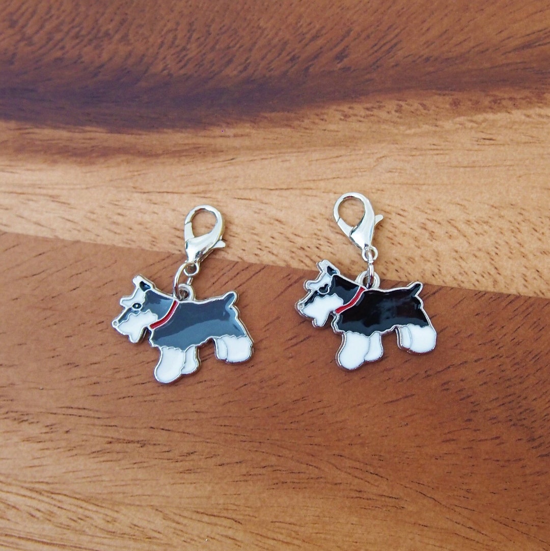 Schnauzer Dog Charm, Dog Zip Pull, Dog Crochet Marker, Schnauzer Dog ...