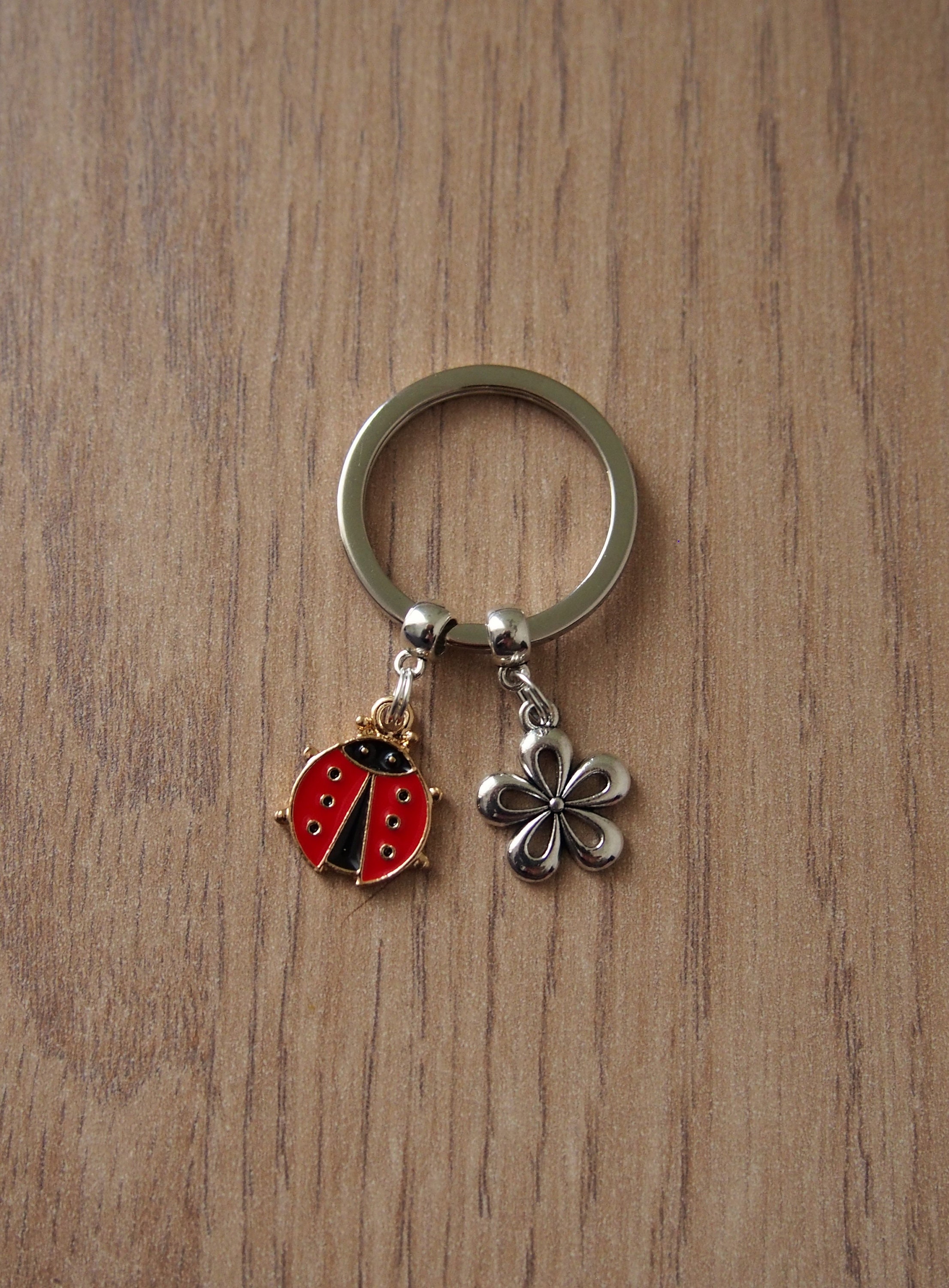 Ladybird Keychain, Good Luck Keychain, Nature Lovers Gift, Flower ...