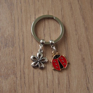 Ladybird Keychain, Good Luck Keychain, Nature Lovers Gift, Flower ...