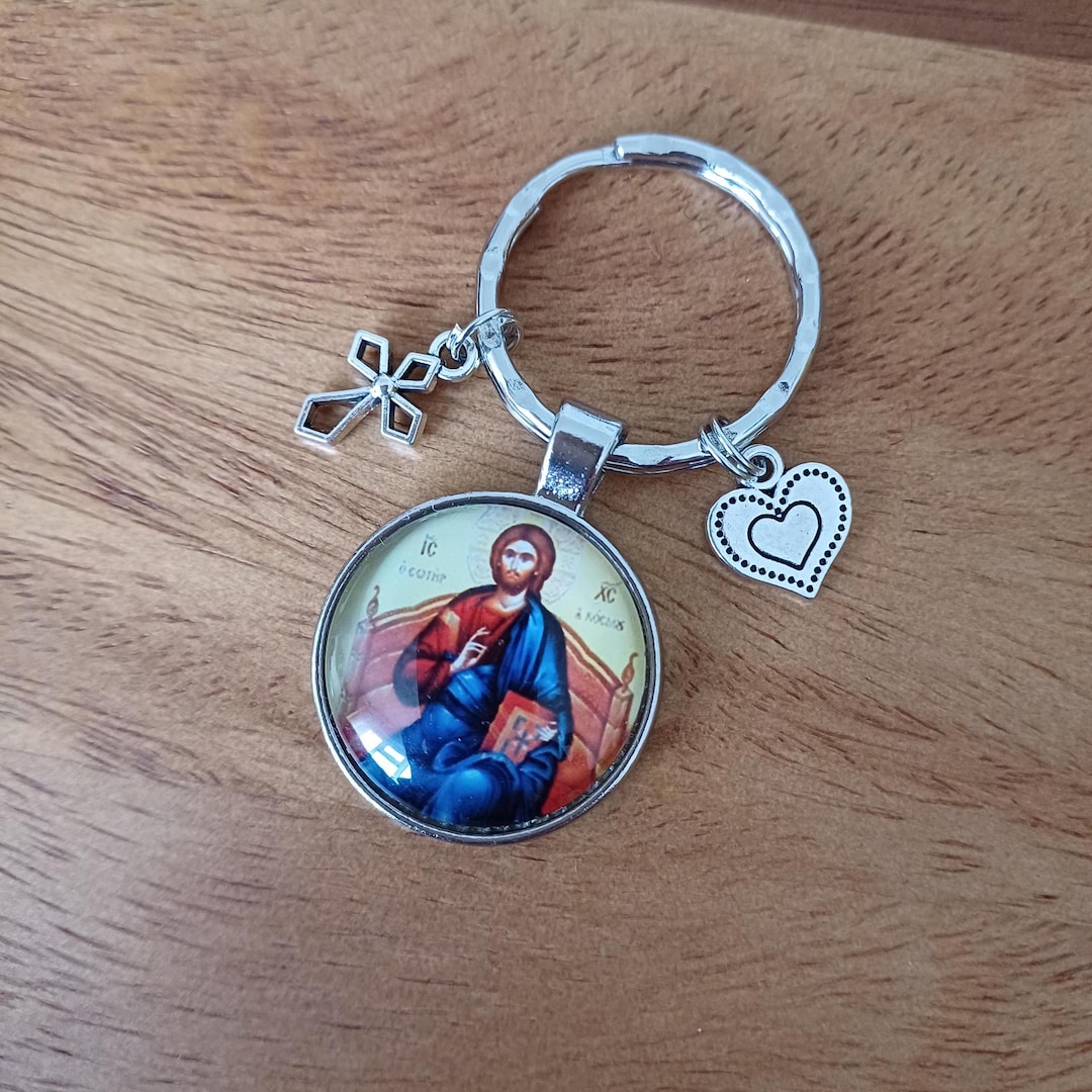 Jesus Keychain, Jesus Key Holder, Orthodox Keyring, Religious Key ...