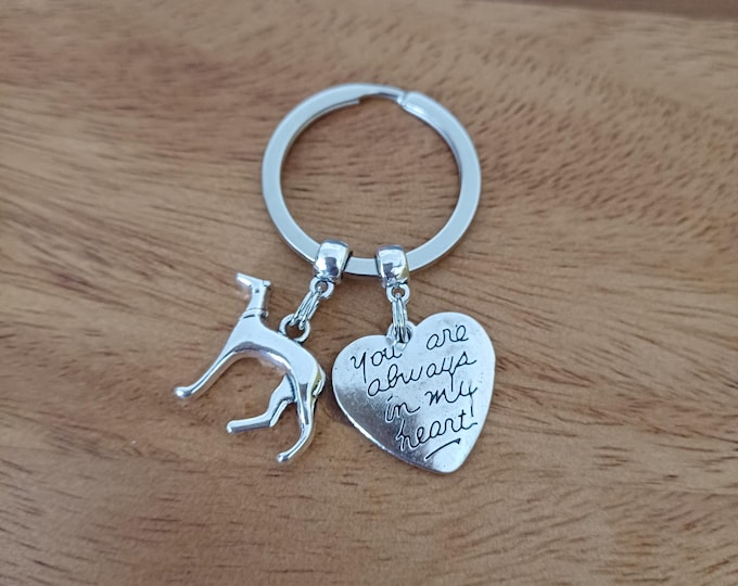 Pet Memorial Key Chain, Greyhound Memorial , Whippet Memorial , Whippet ...