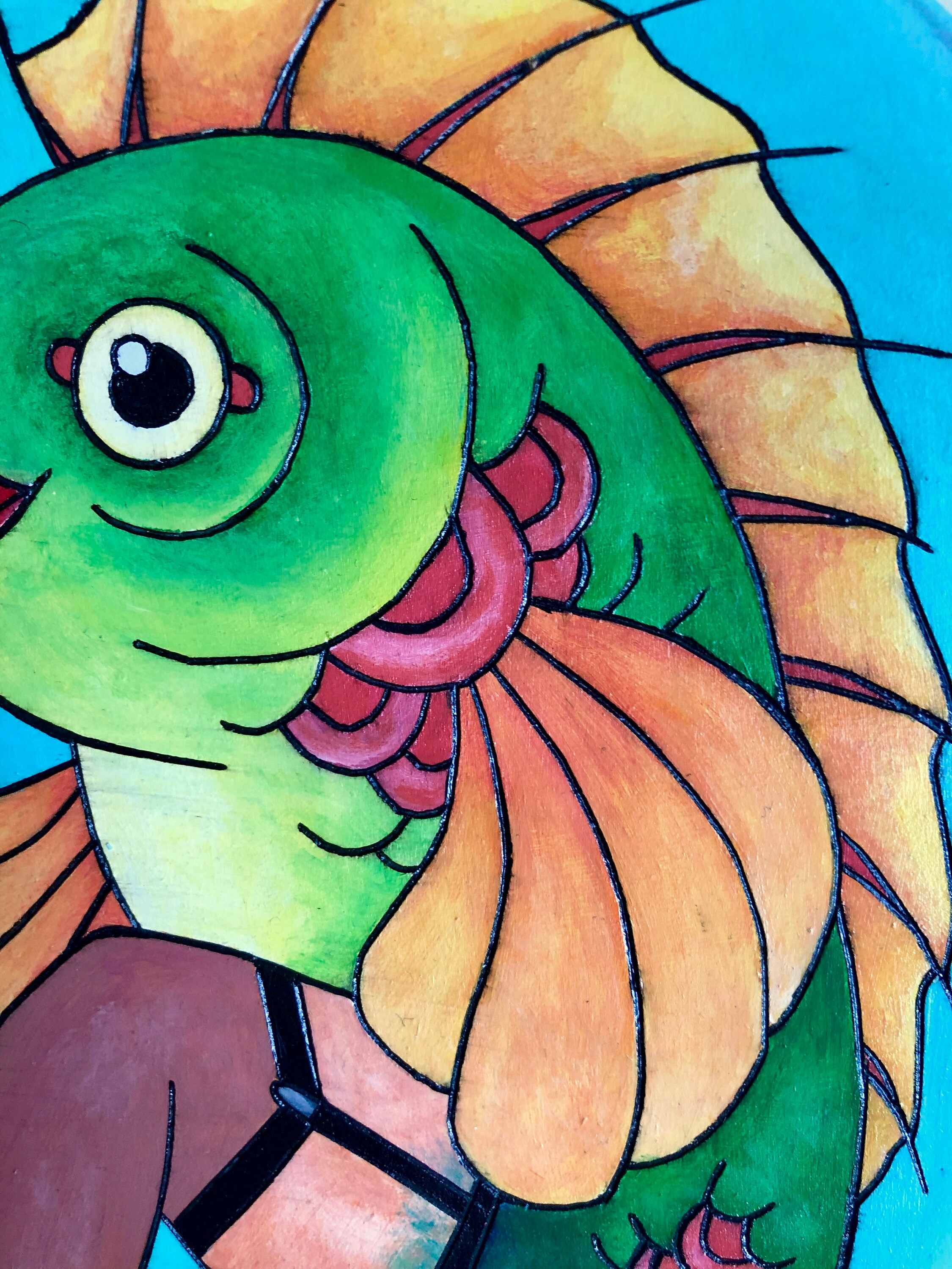 Pintura tallada de sirena inversa / Tuna Lovegood - Etsy España