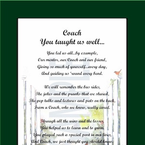 Coach Poem, COACH DOWNLOAD, Coach Print, Coach Thank You Gift, Coach ...