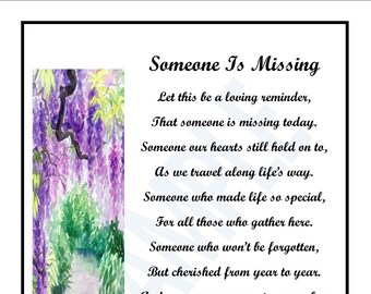 Someone is Missing DIGITAL DOWNLOAD Memorial Poem | Etsy UK