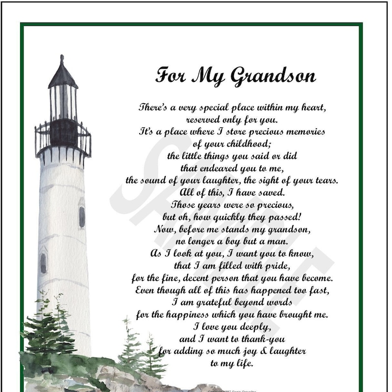Poem for My Grandson - Etsy