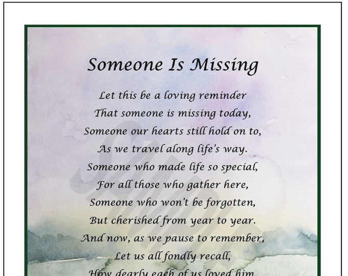 Large A4 Digital Graveside Memorial Mourning Poem. in Loving Memory of ...