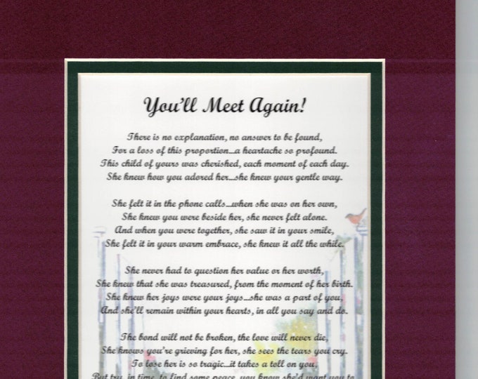 Daughter in Loving Memory Print, Funeral Poem, Bereavement, Heaven ...