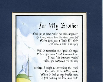 Brother poems | Etsy
