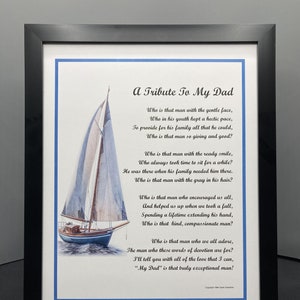 Framed Dad Father Poem Print Verse, Poem for Dad's Father's 60th 65th ...