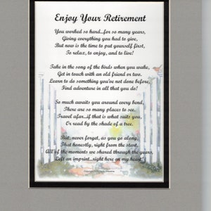 Retirement Poem Retirement Gift Retirement Present Retirement Verse ...