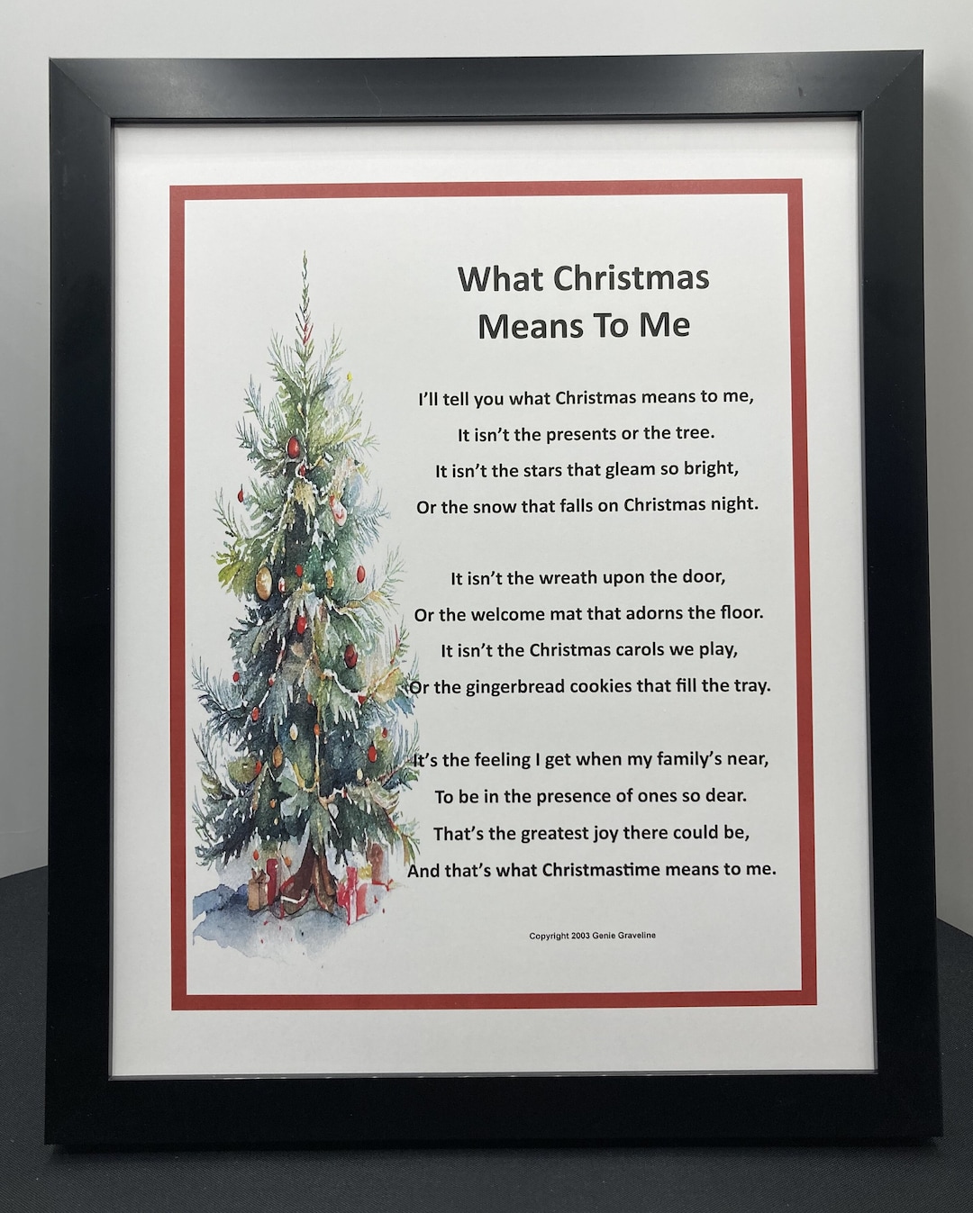 Christmas Poem, Framed Christmas Print, Framed Christmas Verse, Unique ...