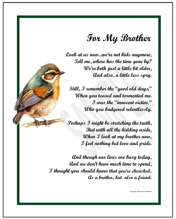 I Love You My Brother Poems