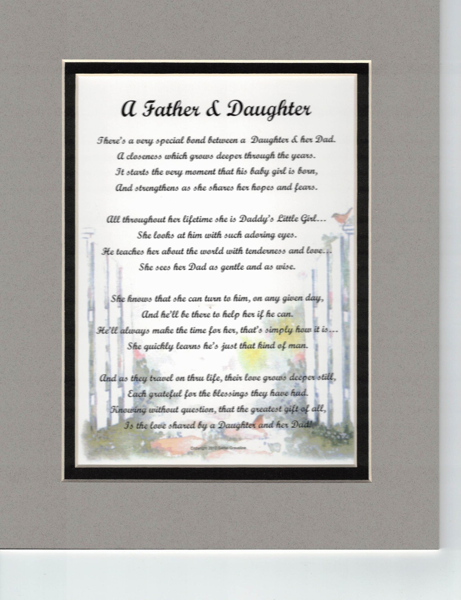 Father and Daughter- Father Daughter Poem- Father Gift- Dad Gift- Dad ...