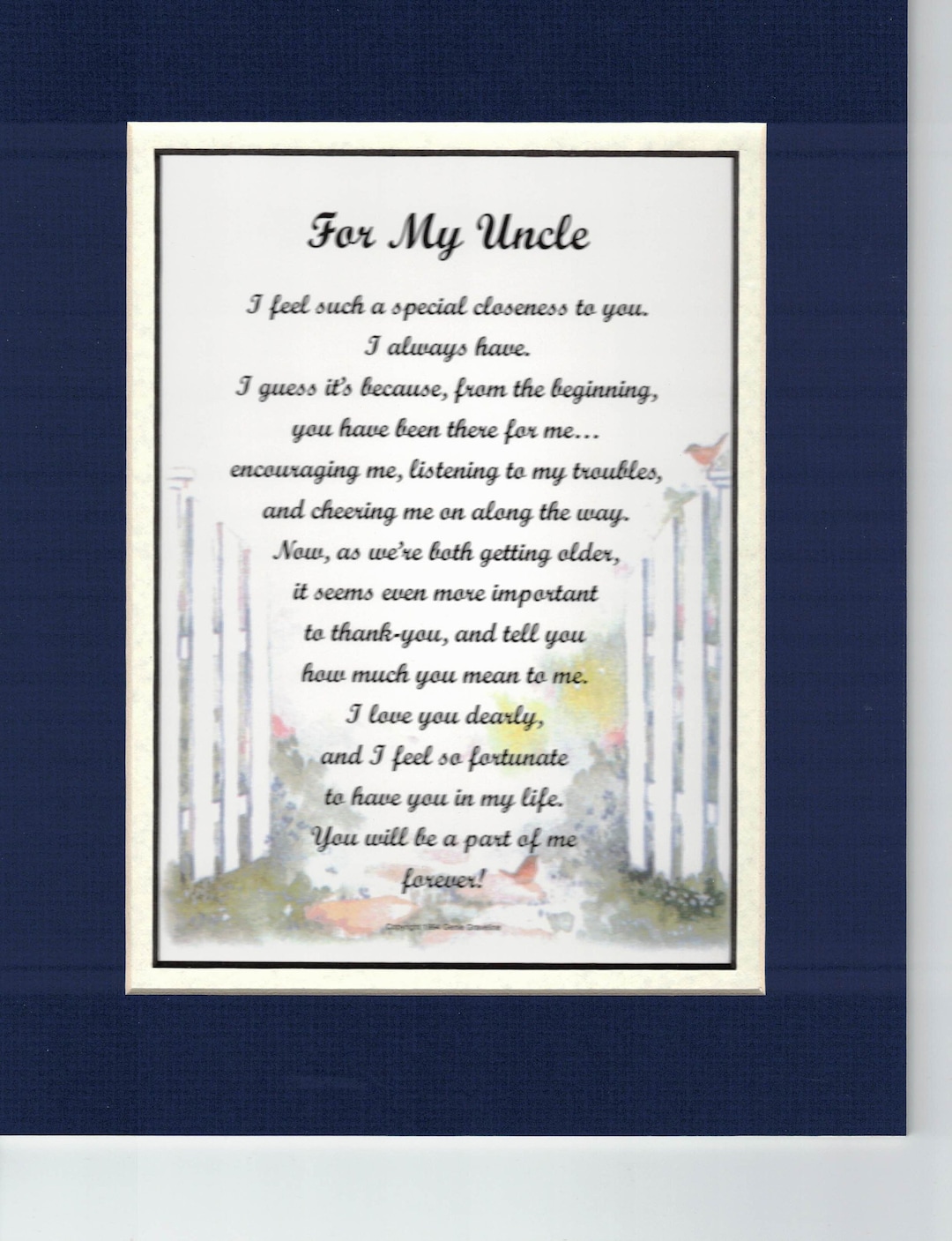 Uncle Poem Uncle Verse Uncle Present Uncles Birthday Uncle - Etsy