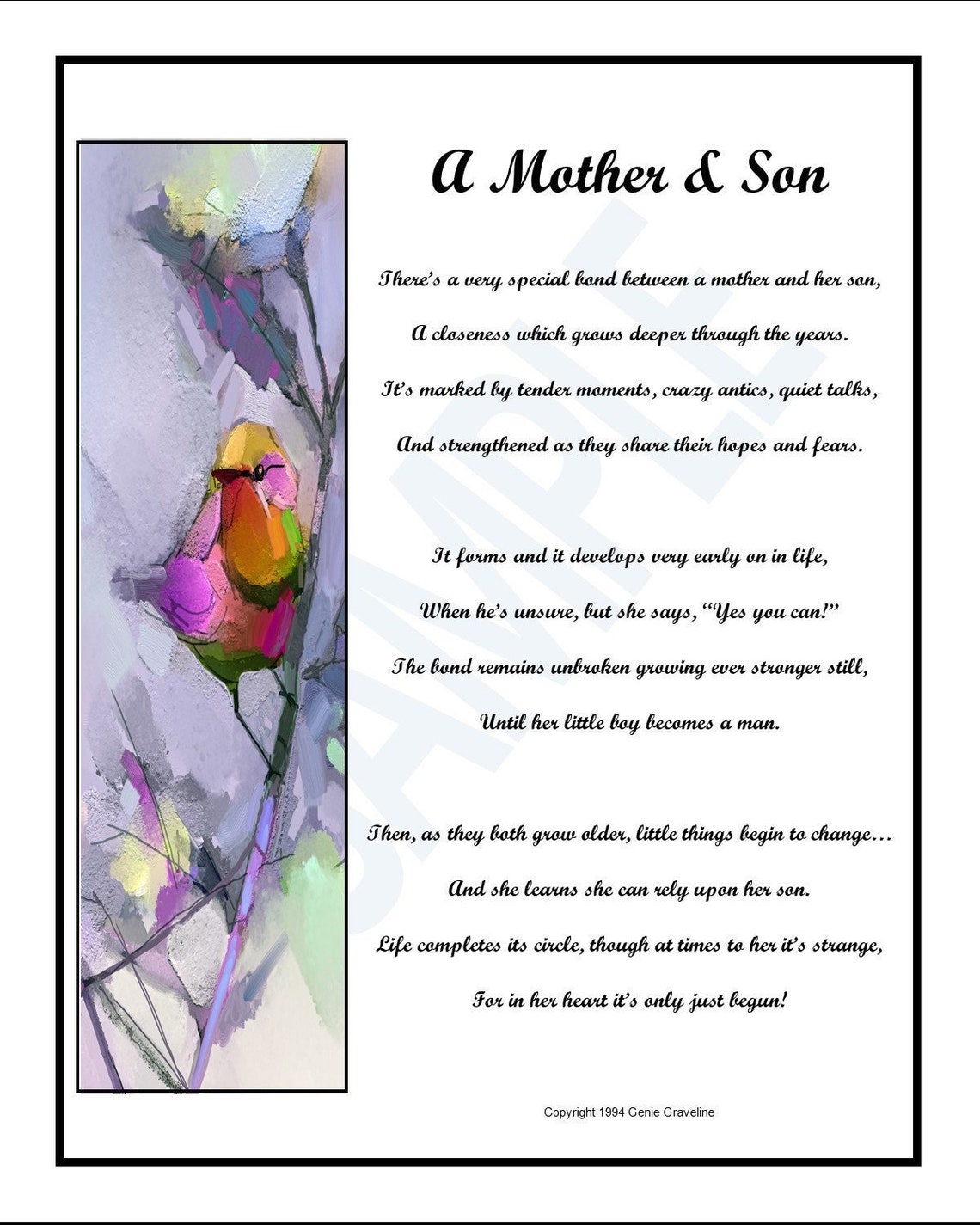 Mother Son Poem DIGITAL DOWNLOAD Sentimental Gift for My - Etsy