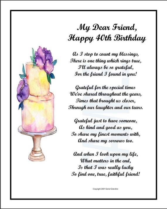 40th Birthday Poems