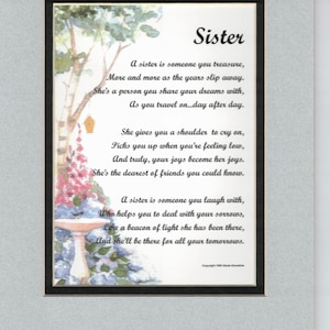 Sister Poem Sister Gift Sister Birthday Sister Present Best Sister