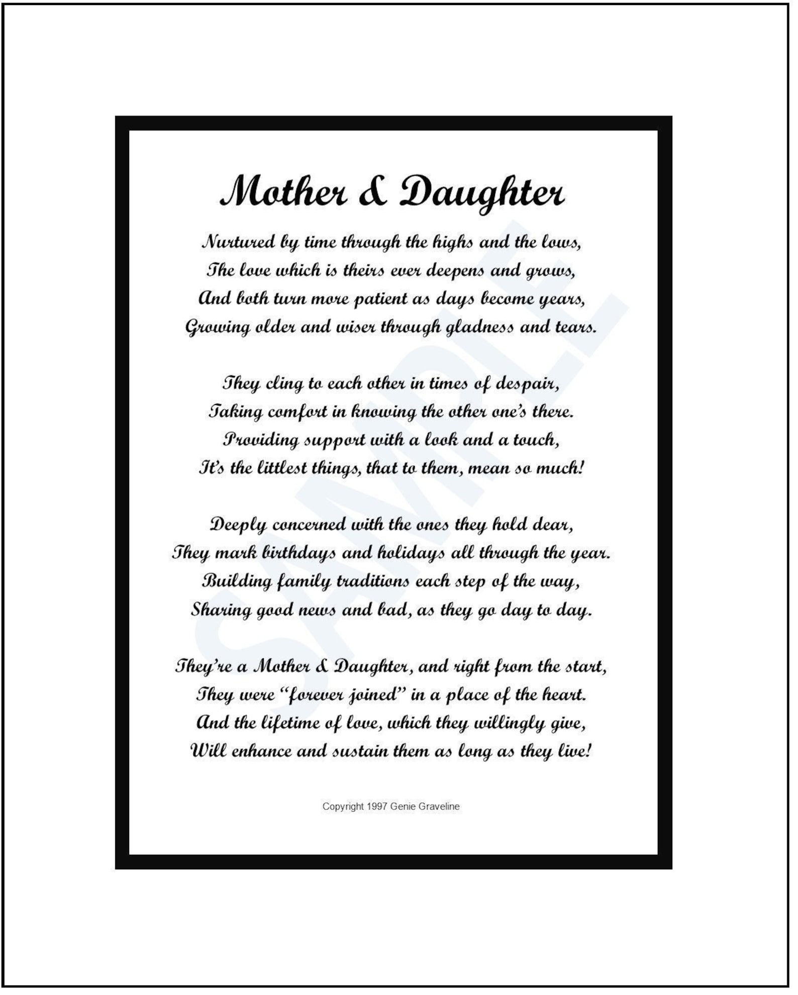 Mother Daughter Poem, DIGITAL DOWNLOAD, Mother Daughter Print, Mother ...