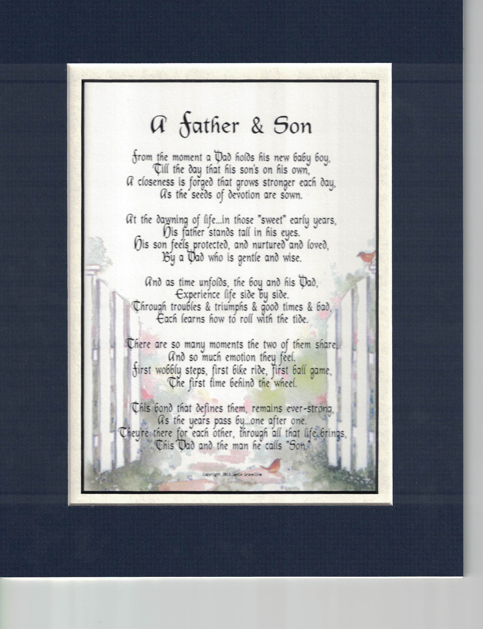 Father Son Gift Father Son Poem Father Son Present Son | Etsy