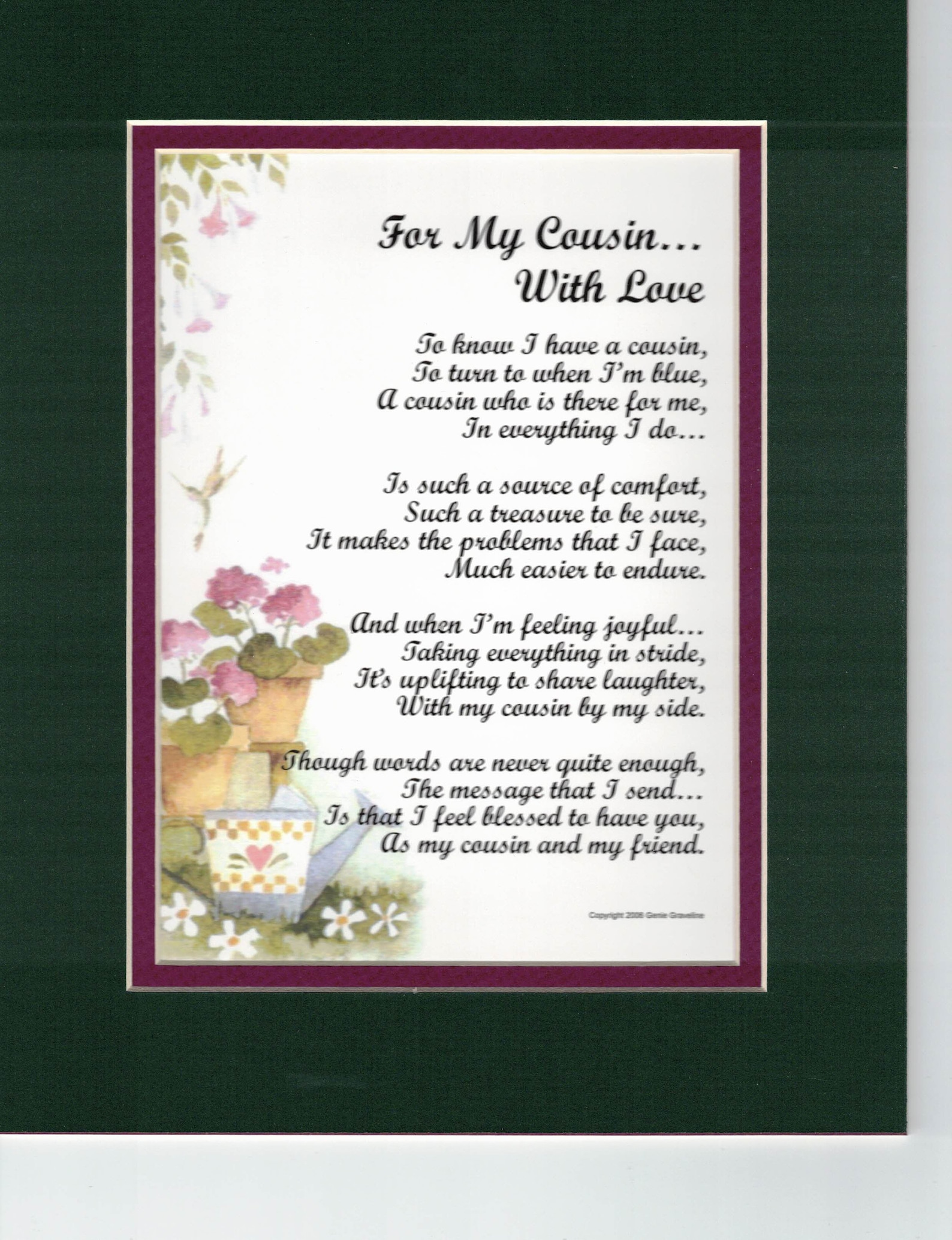 Cousin Poem Cousin Verse Cousin Present Cousin Print - Etsy